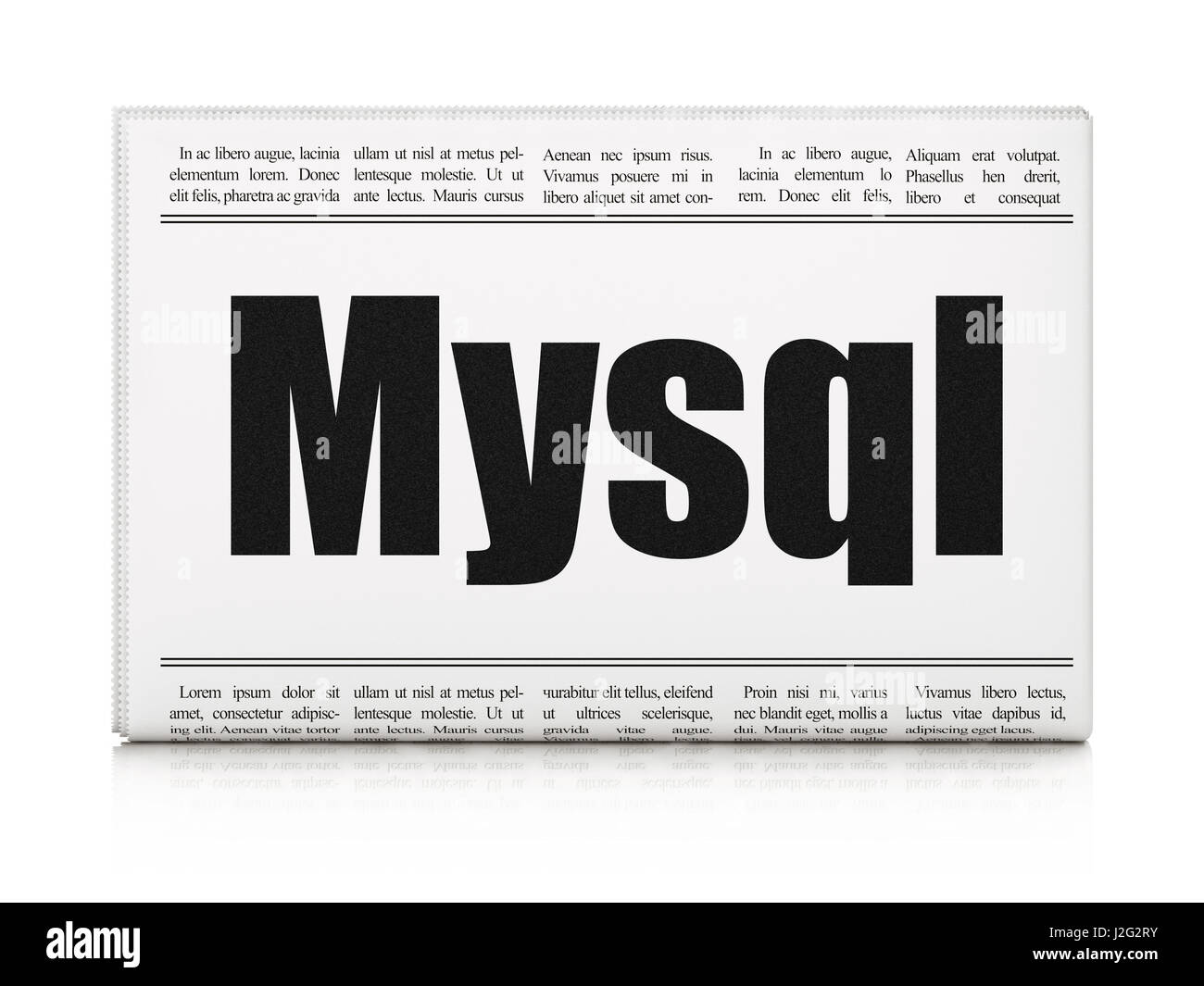 Programming concept: newspaper headline MySQL Stock Photo - Alamy