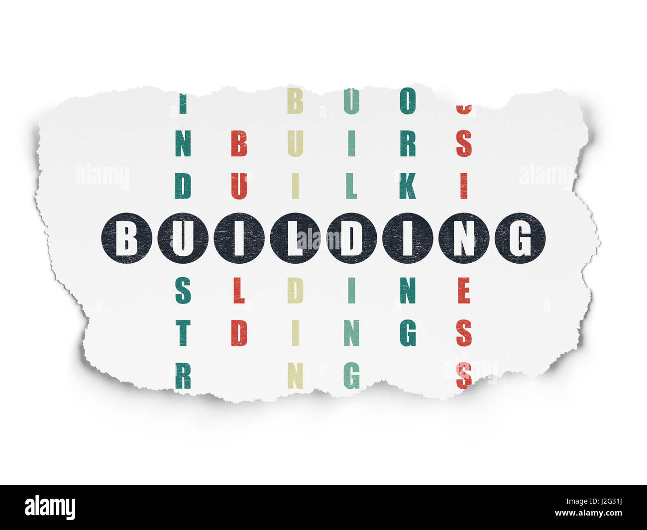 Building construction concept: Building in Crossword Puzzle Stock Photo ...
