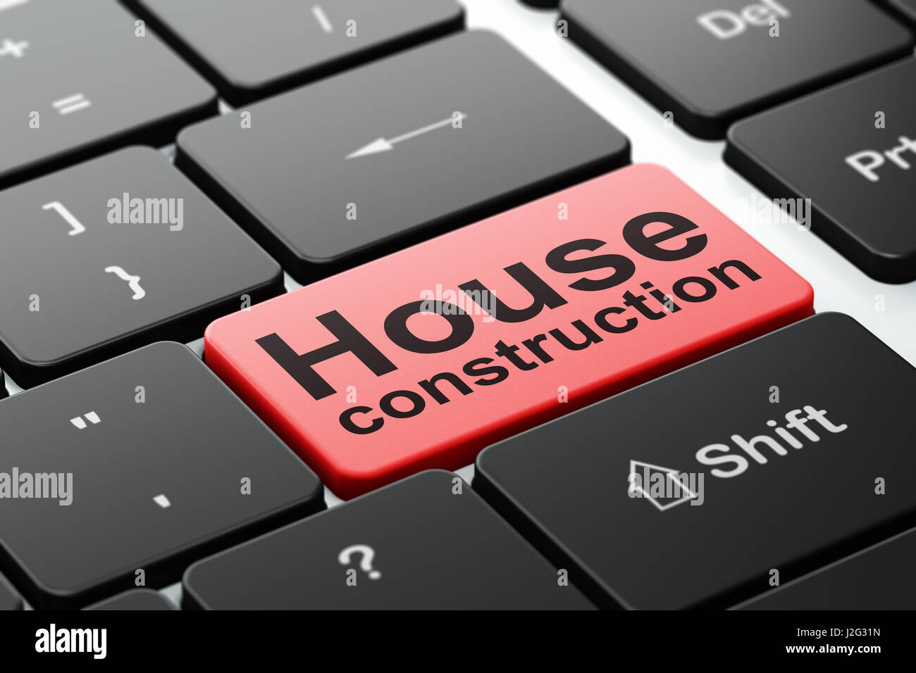 Construction concept: House Construction on computer keyboard ...