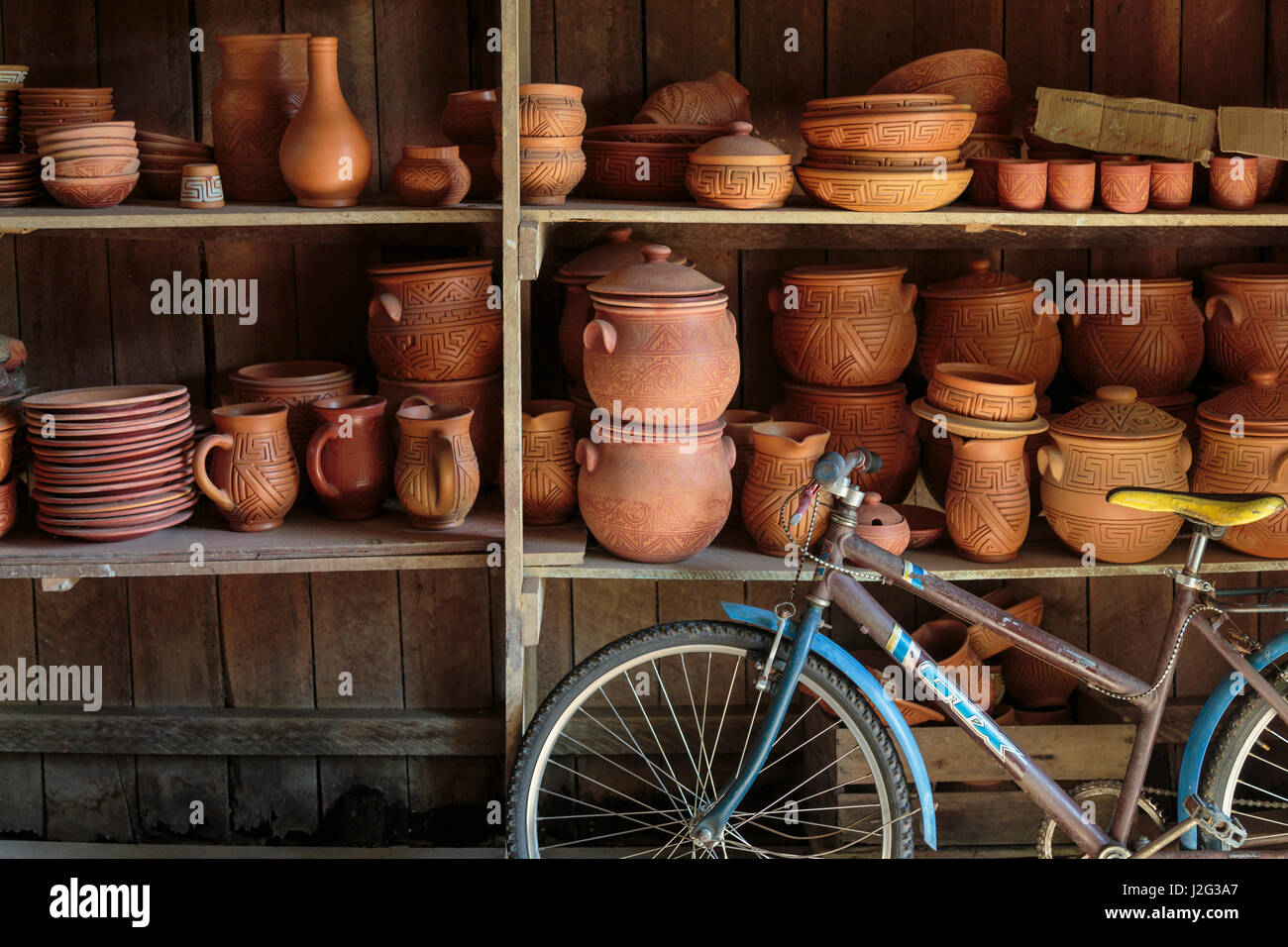 South America, Brazil, Belem. Portrait of potter in Paracuri. Igacabas ...