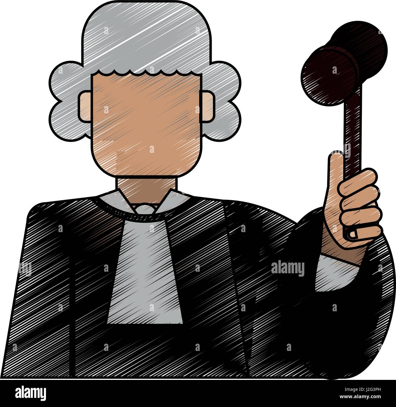 color blurred stripe of faceless man judge with a hammer Stock Vector ...