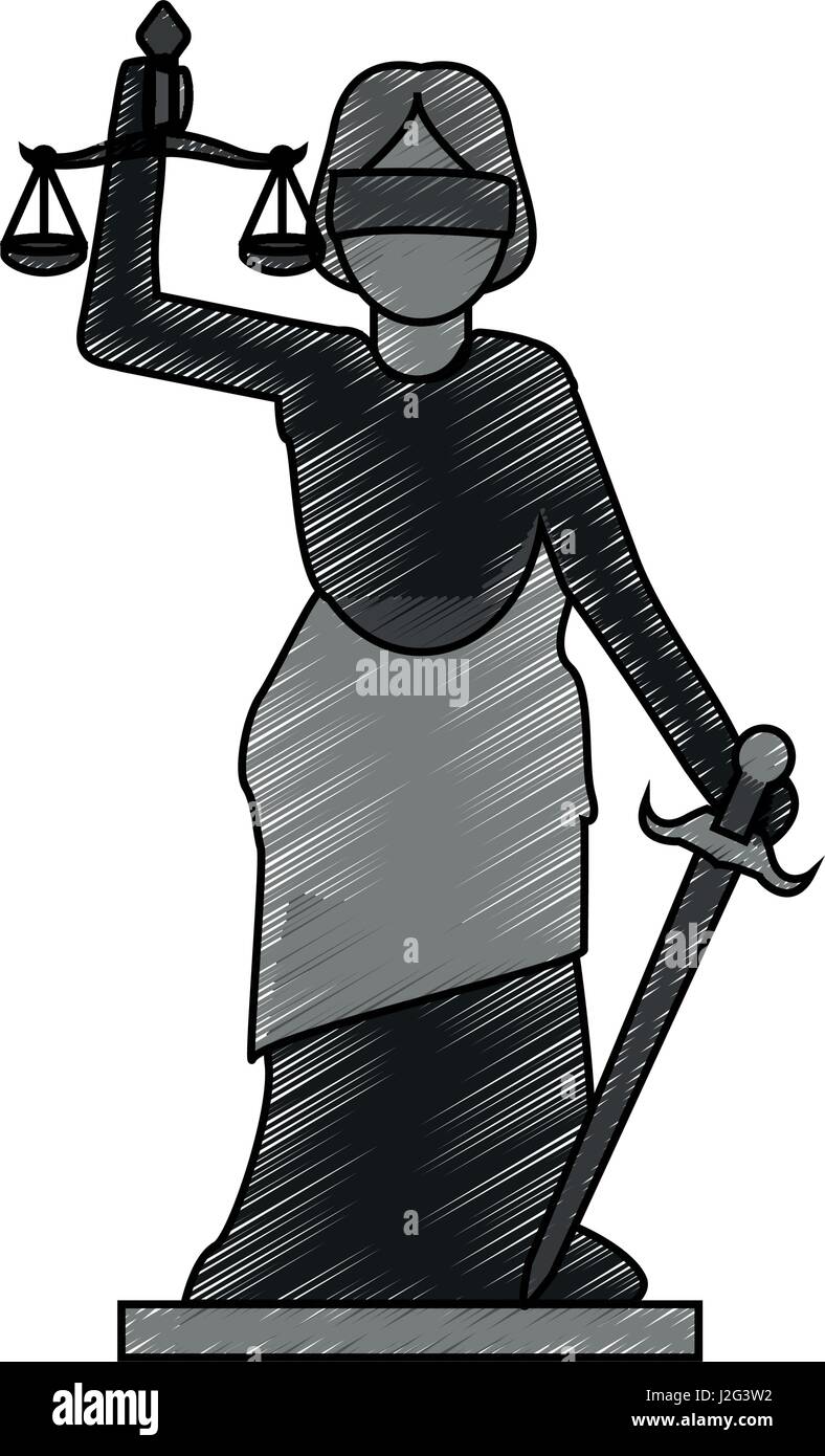 color blurred stripe of goddess of justice symbol Stock Vector Image ...