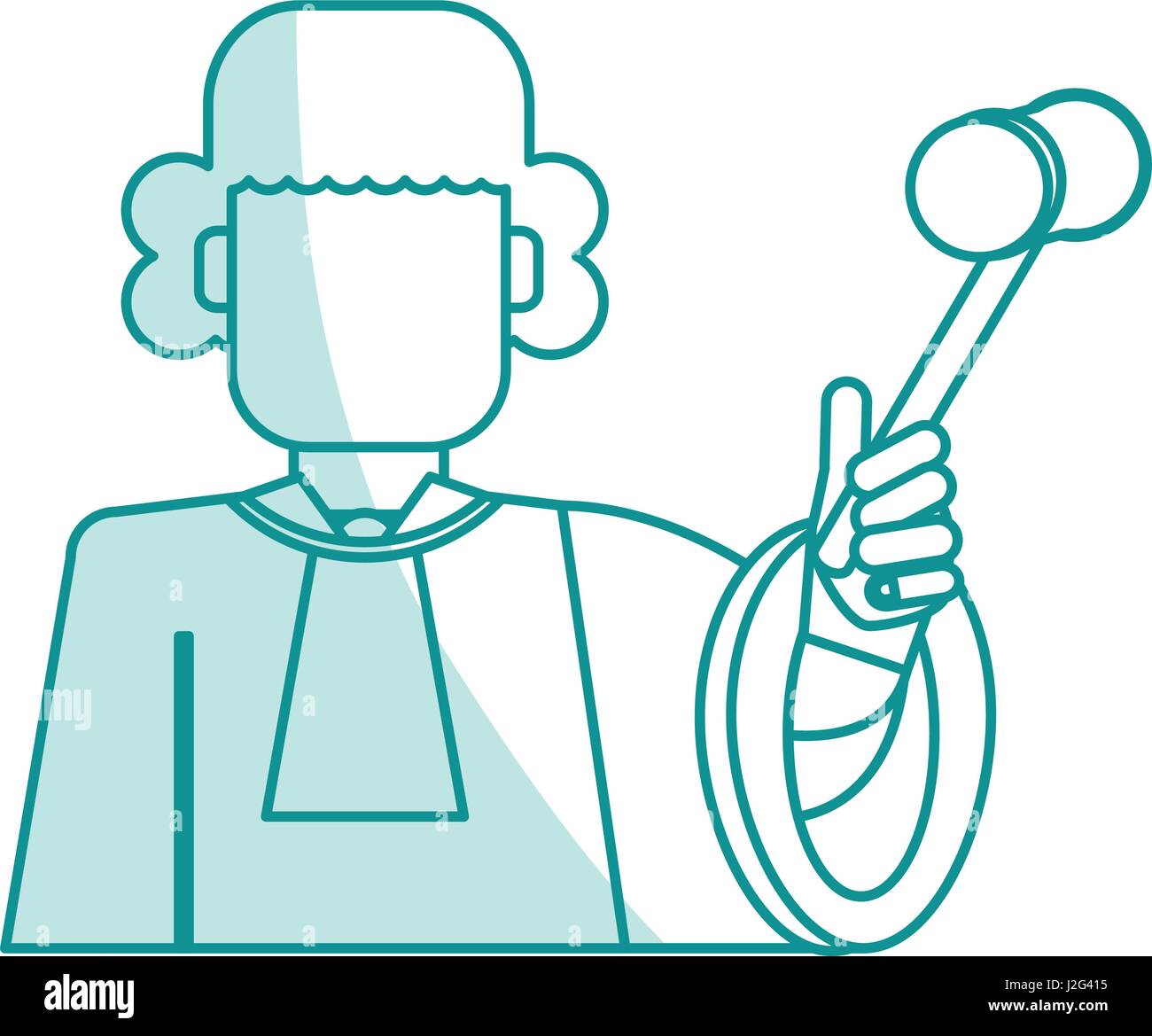 blue silhouette shading faceless man judge with a hammer Stock Vector ...