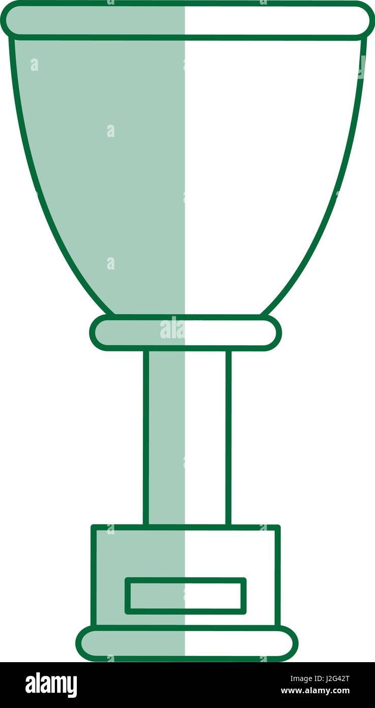 green silhouette shading cup trophy with plaque Stock Vector Image ...