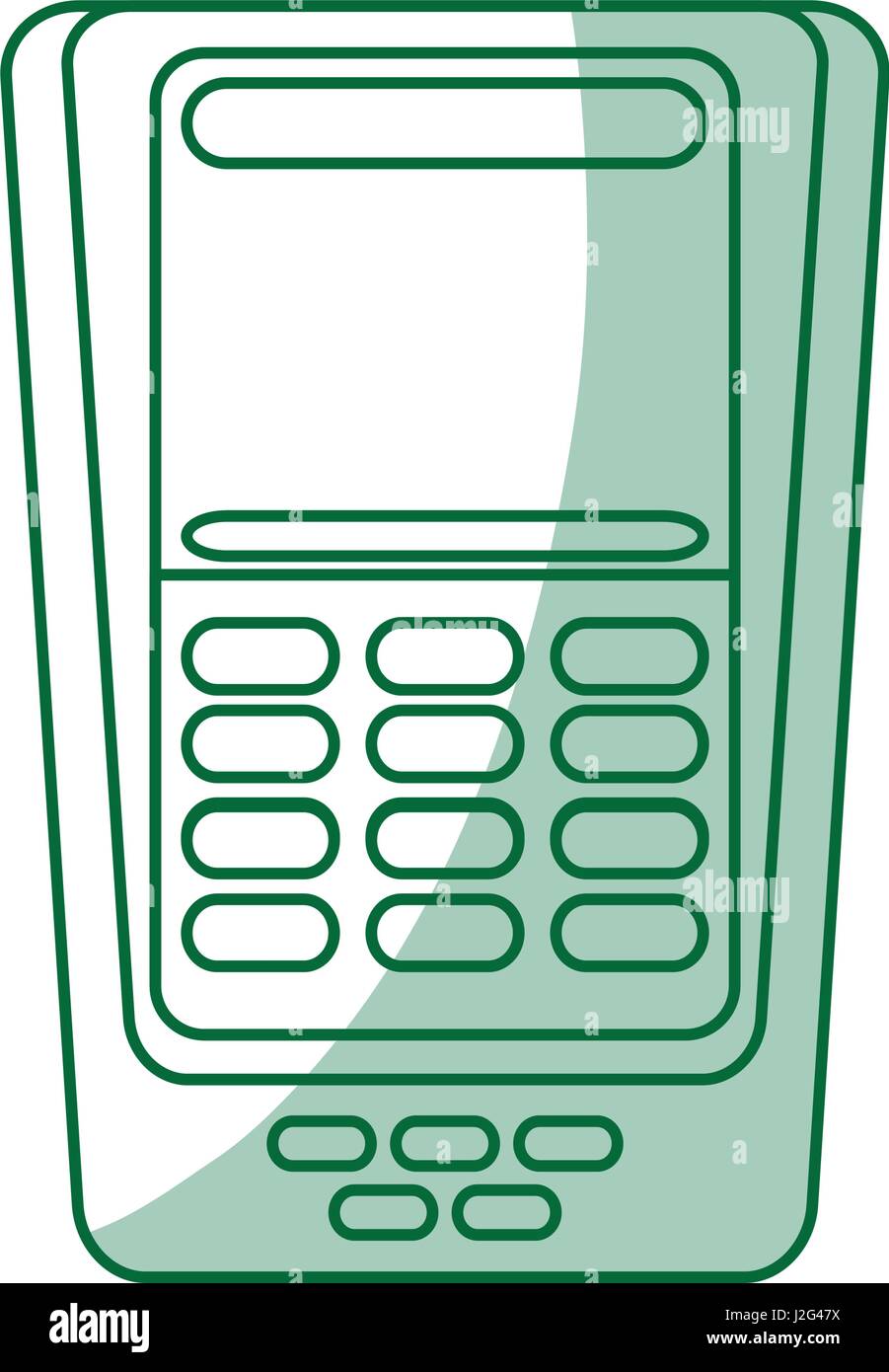 green silhouette shading dataphone digital device Stock Vector Image ...