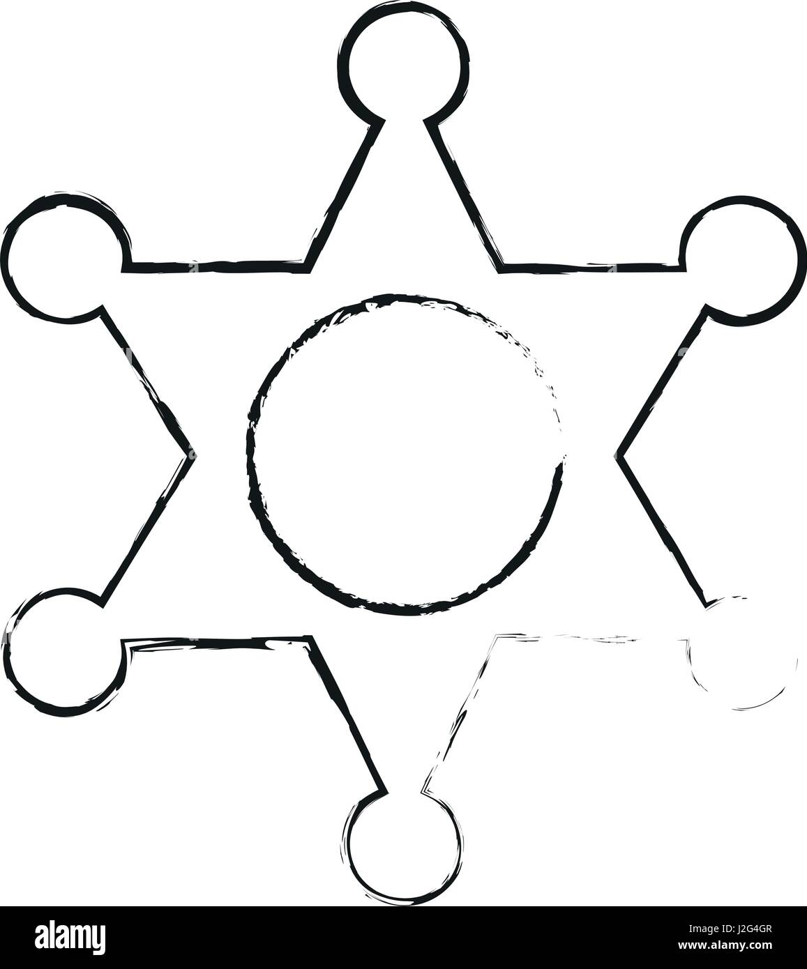 blurred silhouette police badge in star shape Stock Vector Image & Art ...