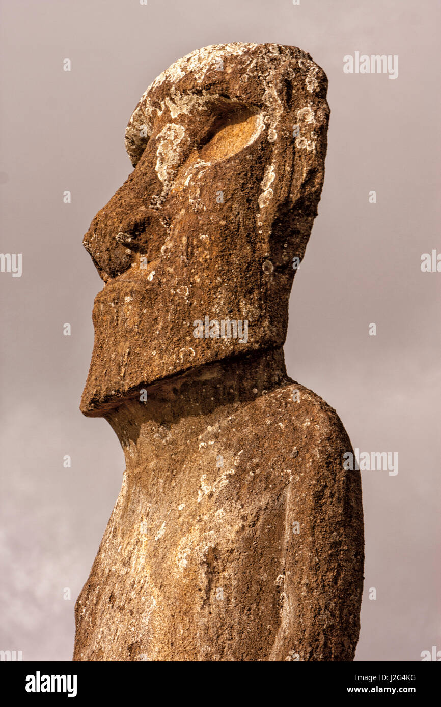 Easter Island, Chile. Close-up of a Moai Statue Stock Photo - Alamy