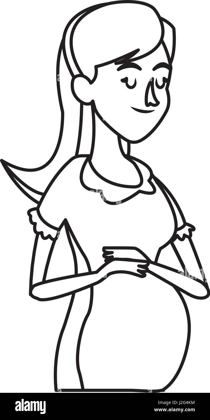 pregnant woman belly maternity outline Stock Vector Image & Art - Alamy