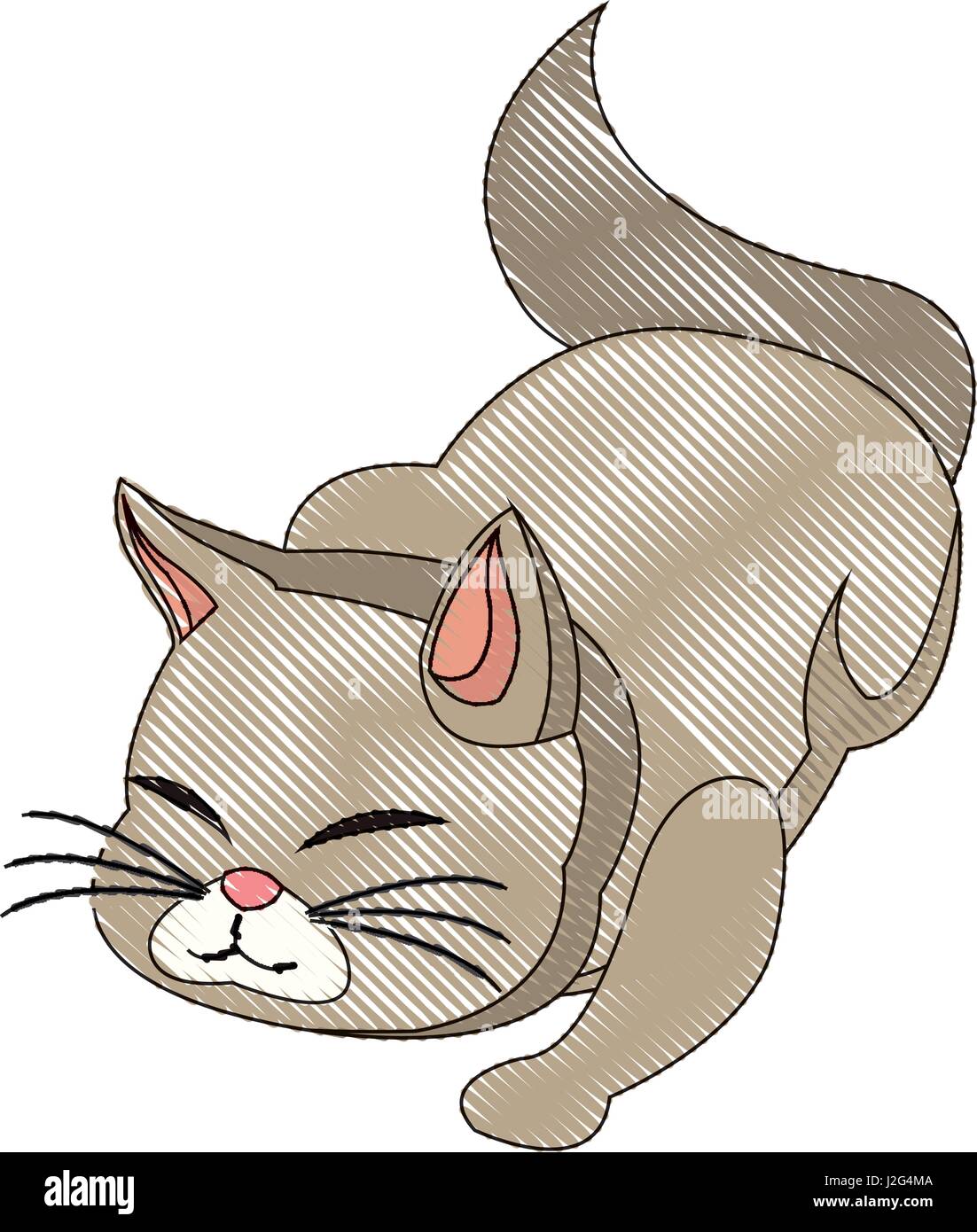 Adorable fluffy siamese cat Stock Vector Images - Alamy