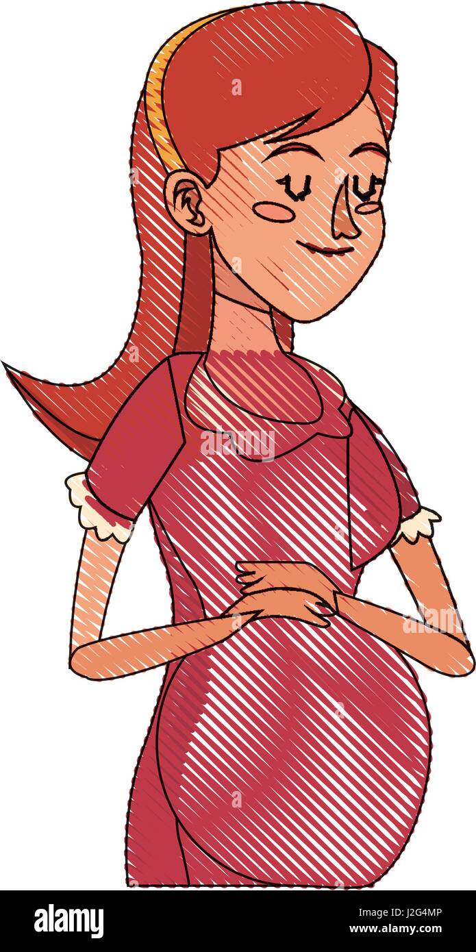 Pregnant stomach crop Stock Vector Images - Alamy