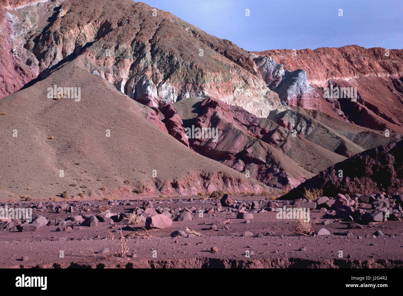 Detail of the rock formations in the Domeyko Mountains, called Rainbow ...