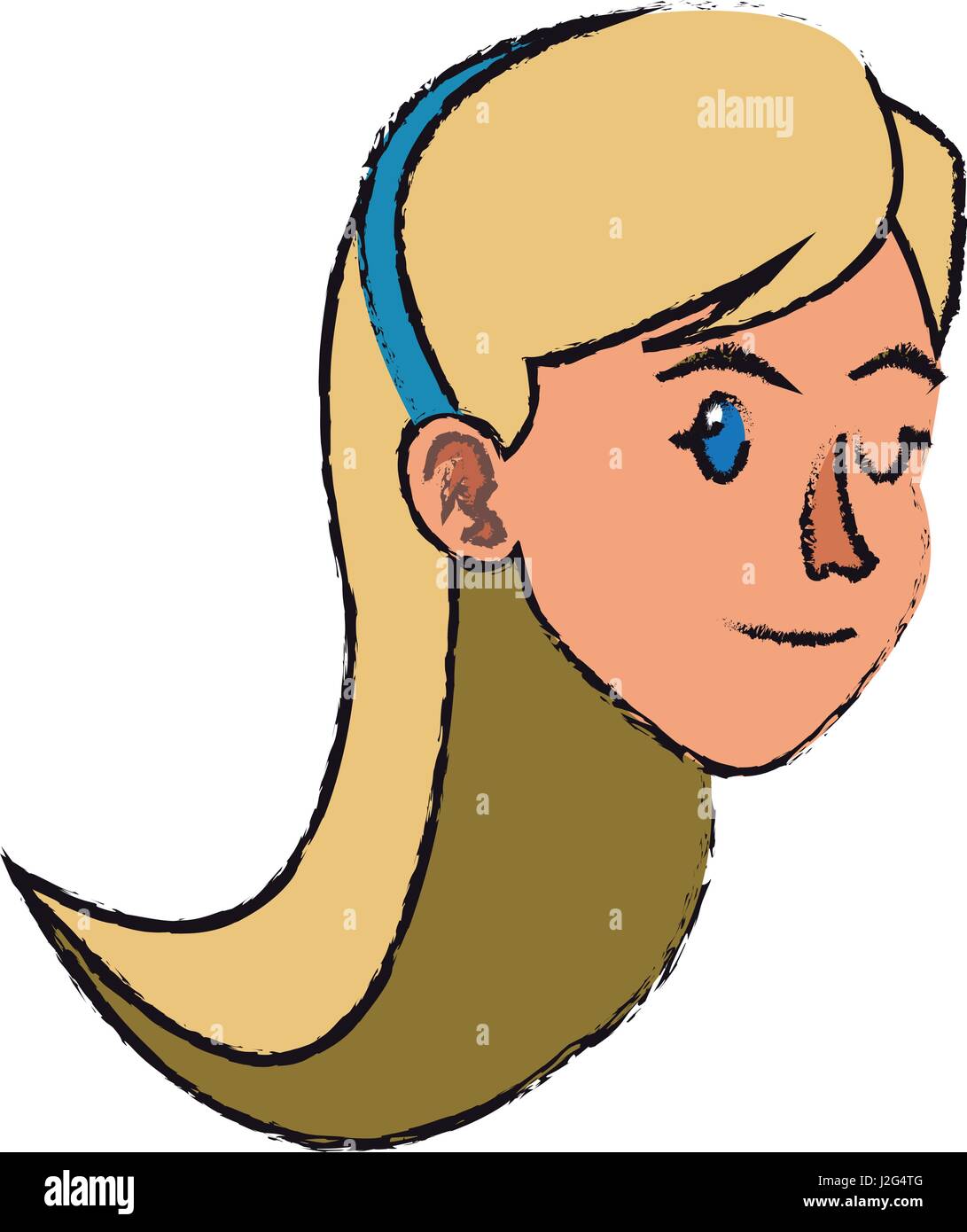 Face Woman Head Blonde Wink Image Stock Vector Image And Art Alamy