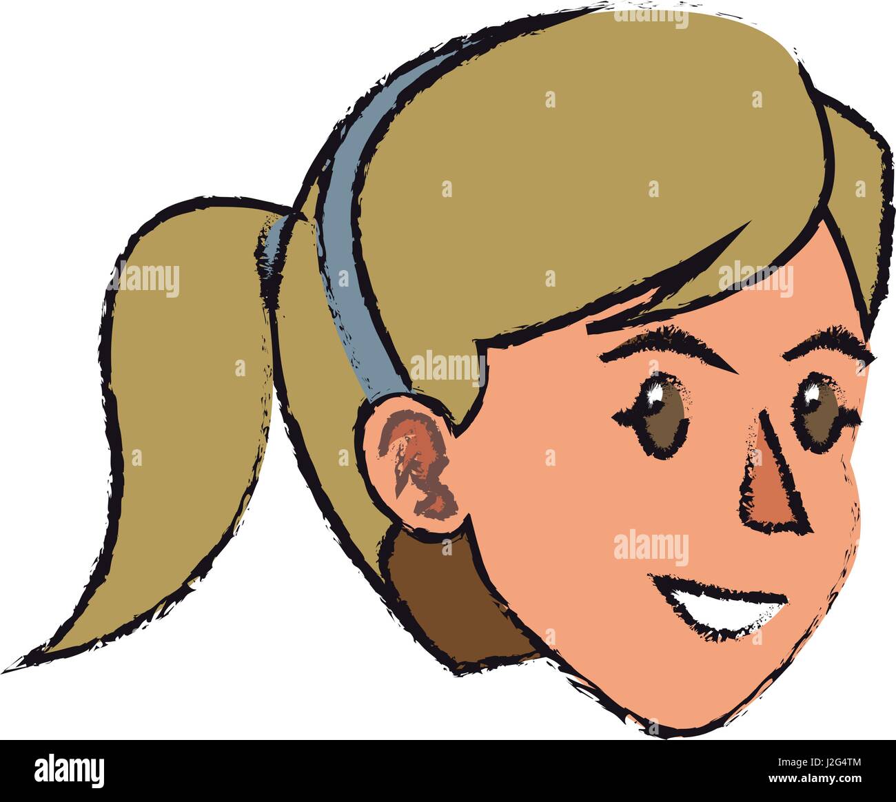 Ponytail model Stock Vector Images - Alamy