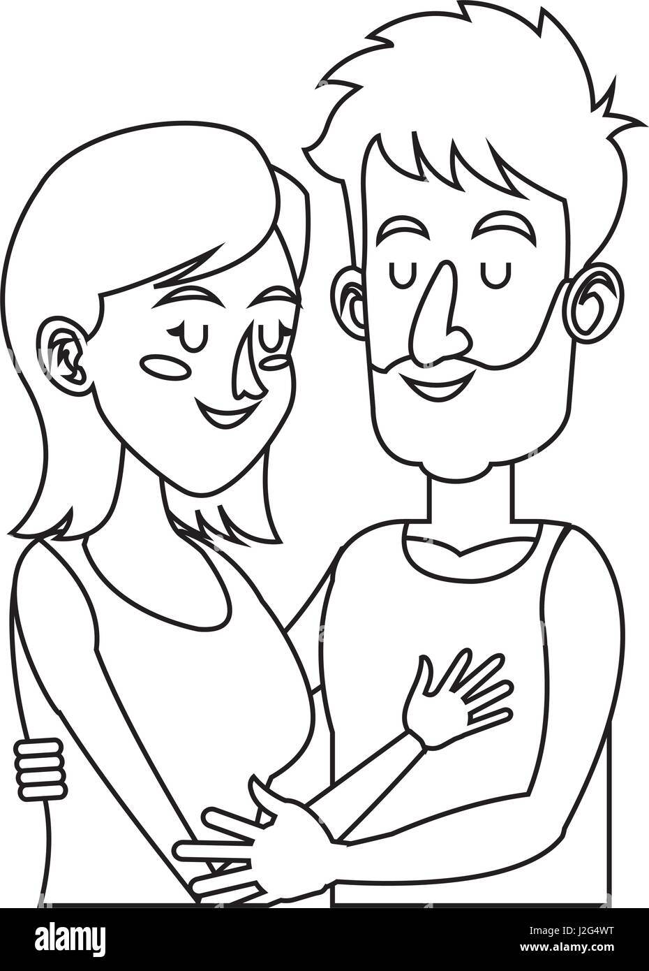 Couple embracing silhouette vector Stock Vector Images - Alamy