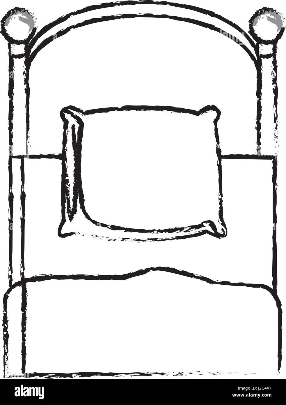 single bed pillow bedding sketch Stock Vector Image & Art - Alamy