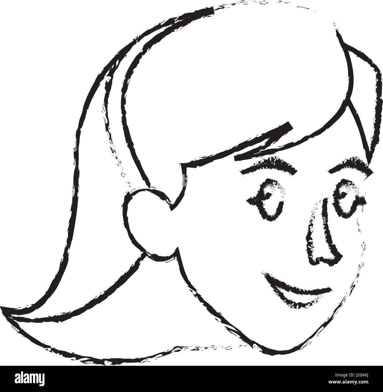 face woman head smile sketch Stock Vector Image & Art - Alamy
