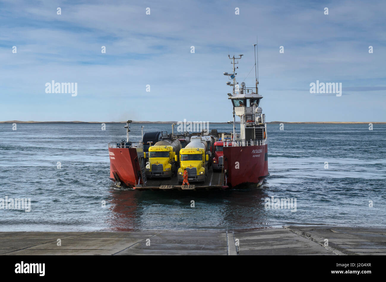 Ferry Crossing between Straits of Magellan and Tierra del Fuego Island ...