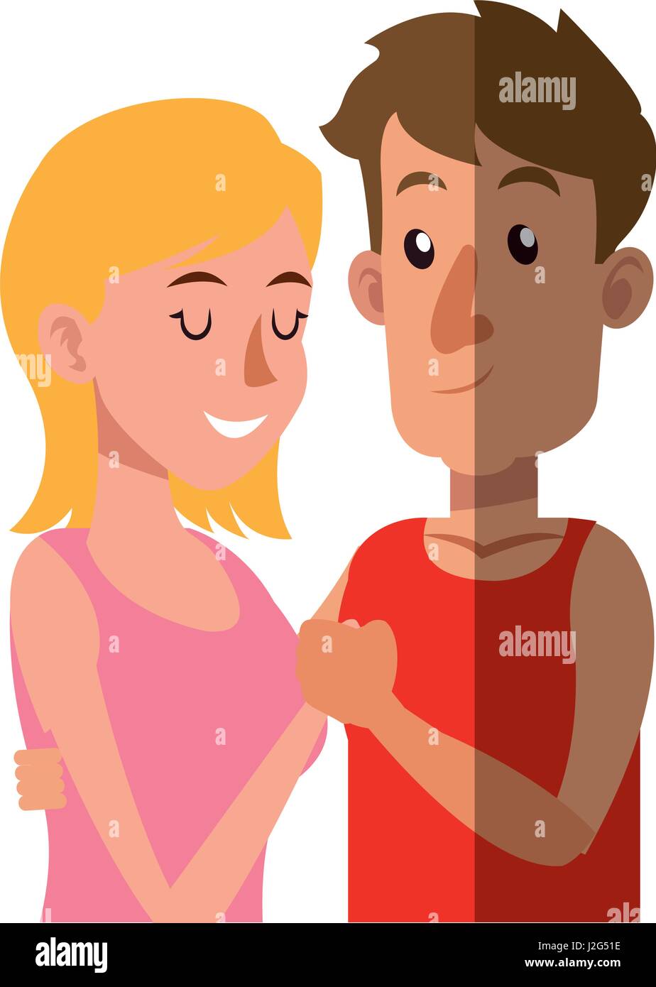 embracing couple relationship together shadow Stock Vector Image & Art ...