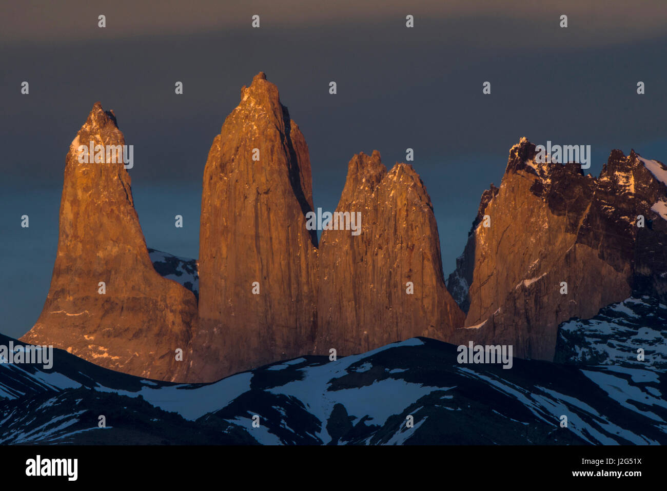 Torres del Paine, 3 granite peaks of Paine mountain range, Torres del ...