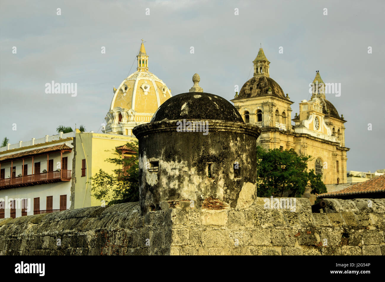 Historic Spanish colonial walls and fortifications surround the Old ...