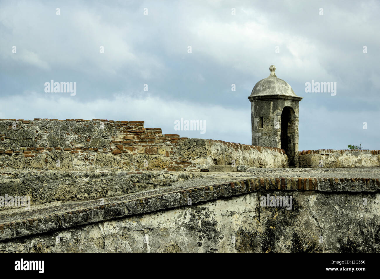 Historic Spanish colonial walls and fortifications surround the Old ...
