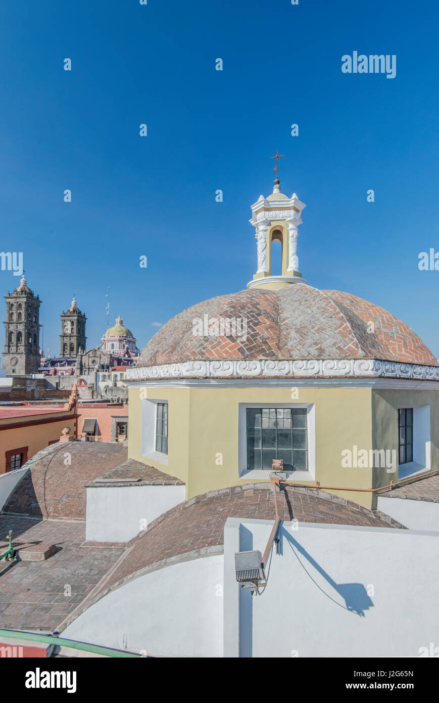 Mexico, Puebla, Rooftops of the Historic District (Large format sizes ...