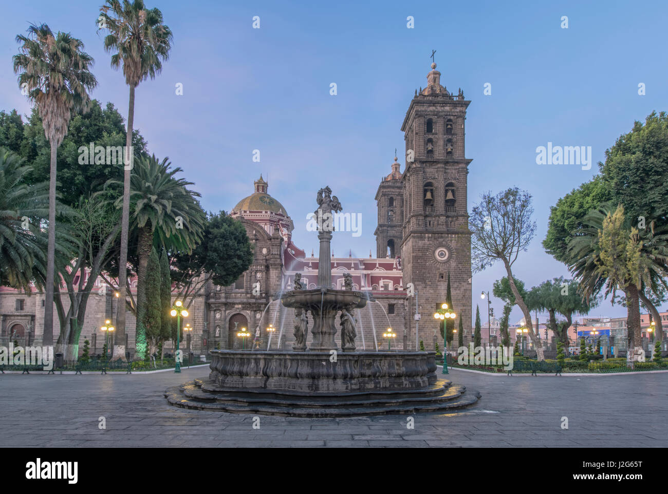Mexico, Puebla, Zocolo at Dawn (Large format sizes available Stock ...