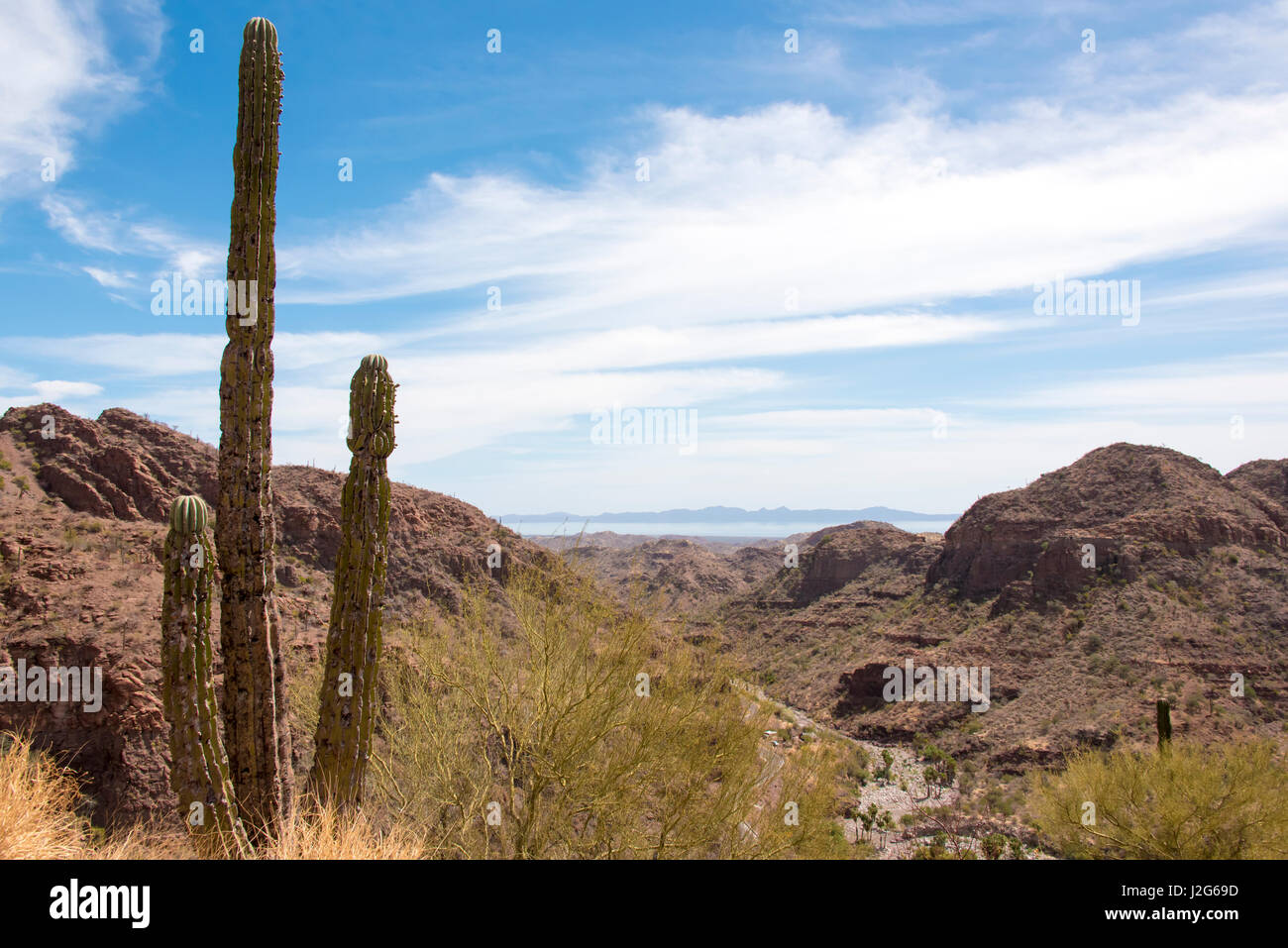 Mexico, Baja California Sur, Sea of Cortez. View back to Gulf of ...