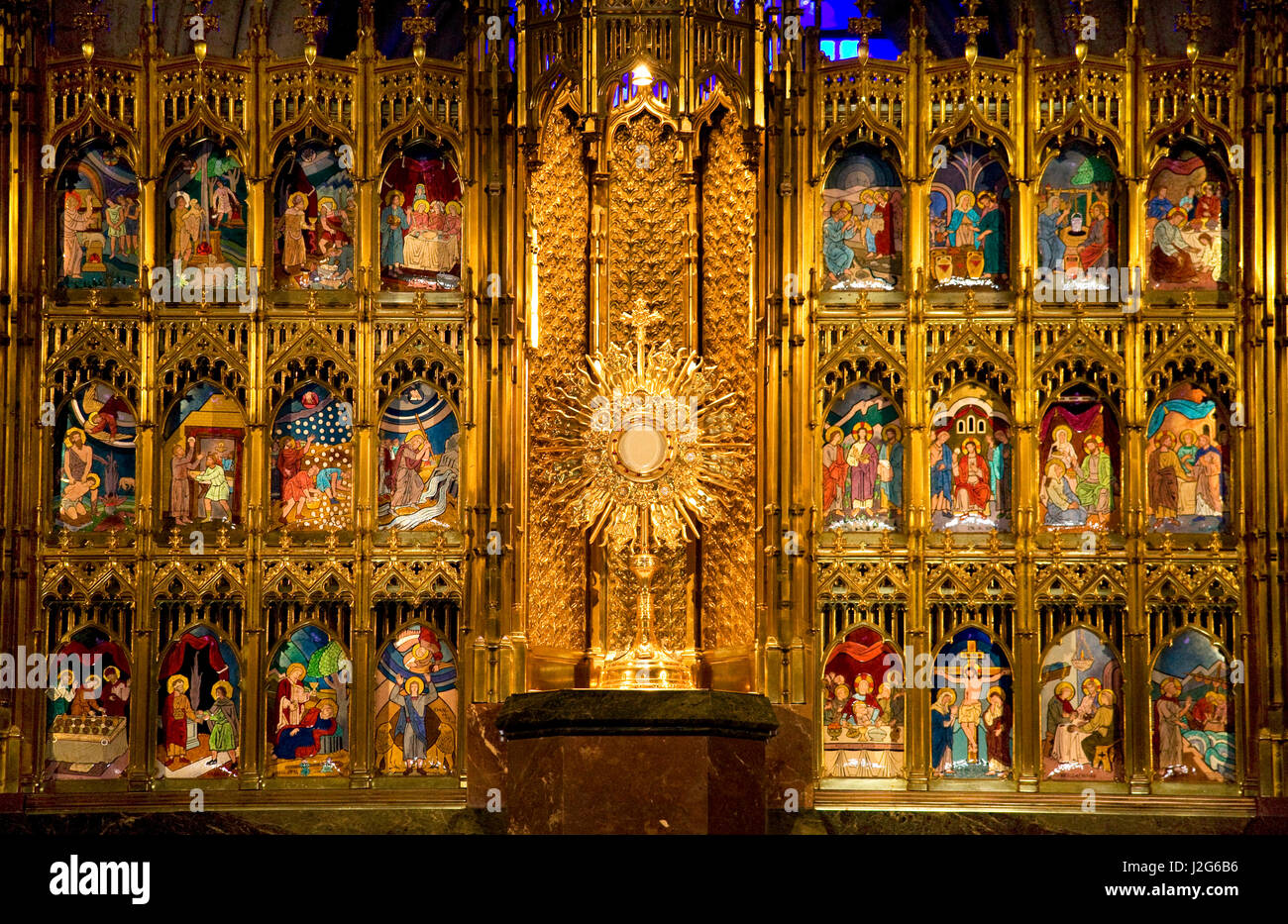 Golden Altar. Close-Up with Biblical Stories, Temple of Atonement ...