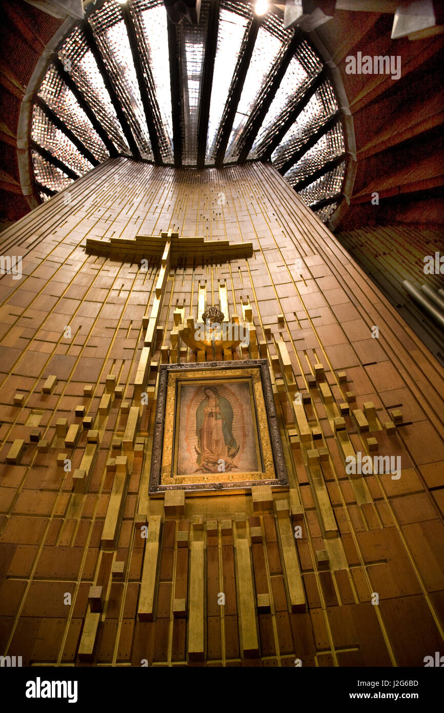 Guadalupe Painting Hanging Over Altar, Guadalupe Shrine, Mexico City ...