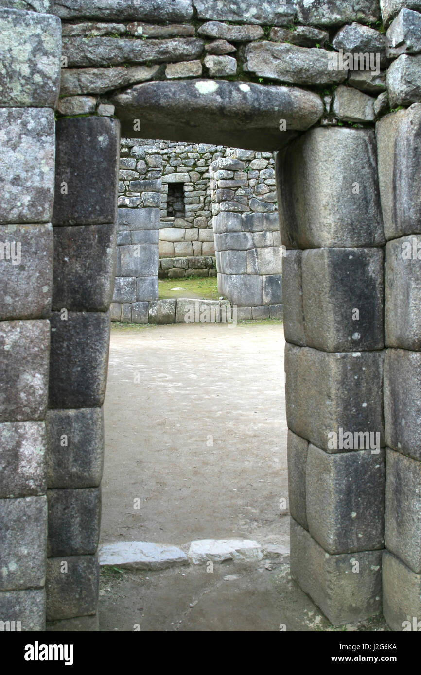 South America, Peru, Machu Picchu, Doorway Stock Photo - Alamy
