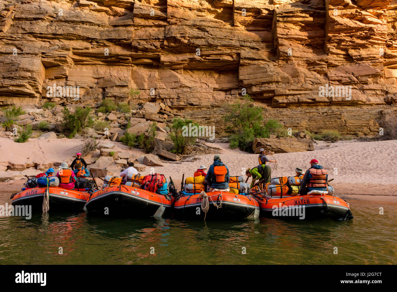 Rafting the Colorado River through Grand Canyon National Park. Arizona ...