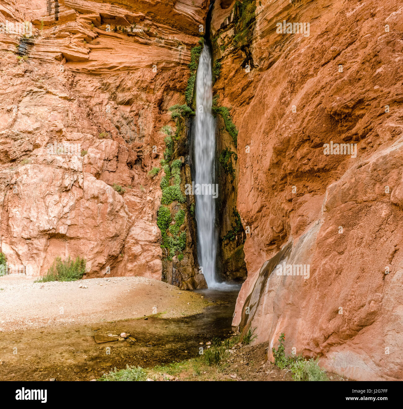 Waterfall Tributary To Colorado River Grand Canyon Arizona Usa