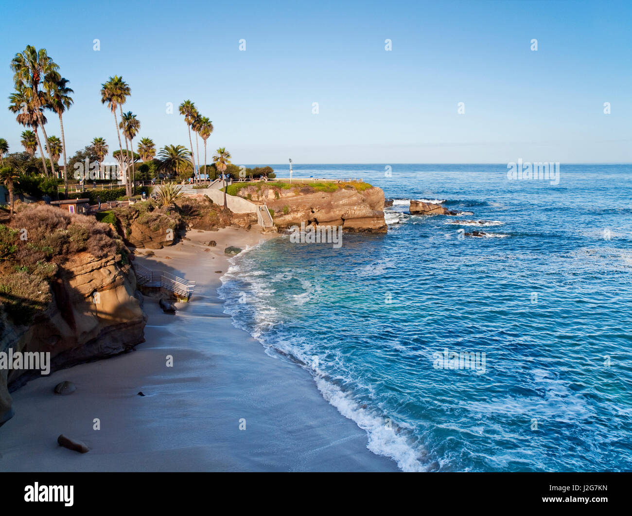 USA, California, La Jolla. A clear morning at La Jolla Cove Stock Photo ...