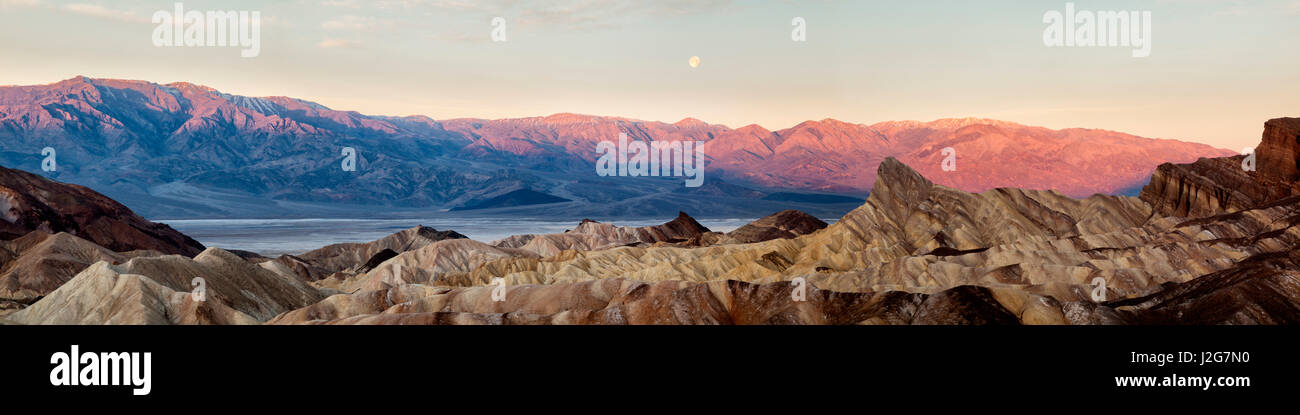 USA, California, Death Valley National Park, Panoramic view of moon ...