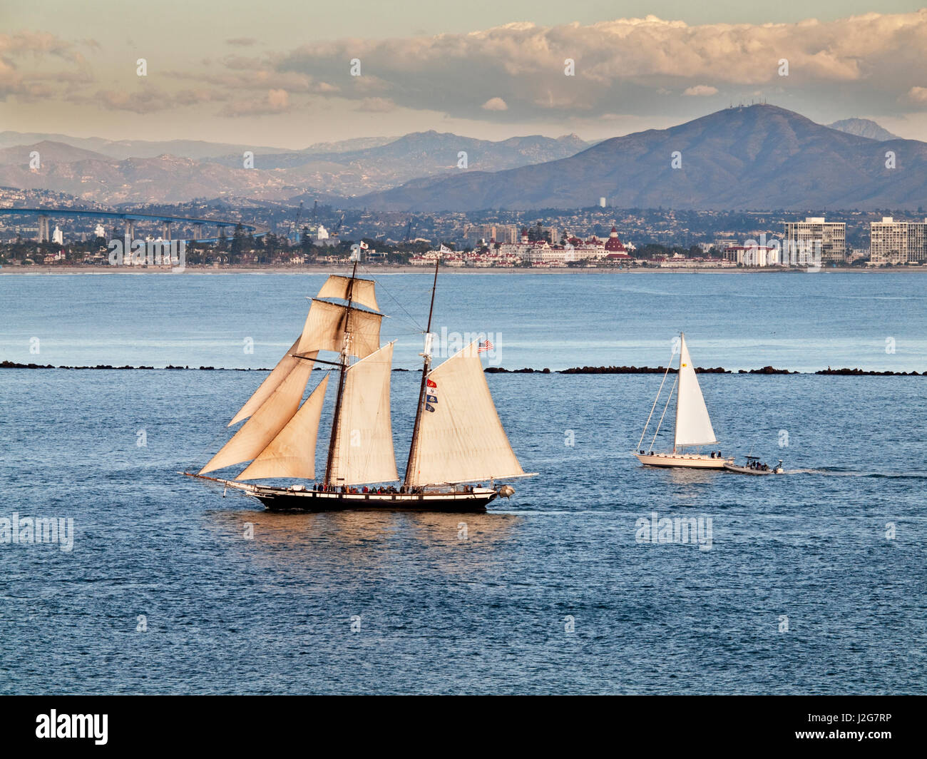 USA, California, San Diego, Maritime Museum ship Californian enters San ...