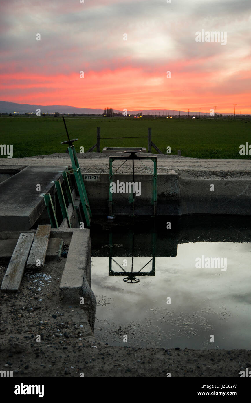 USA, California, Central Valley, Vernalis, off Rt 132, sunset (Large ...