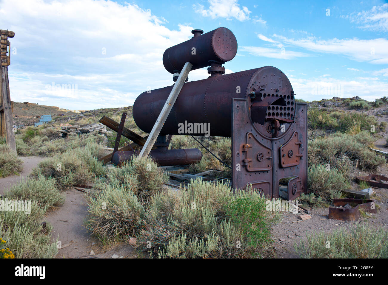 USA, California, Bodie State Historic Park, gold mining ghost town ...