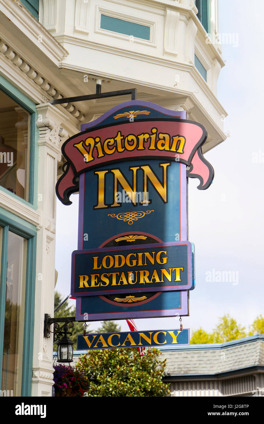 Sign for the Victorian Inn, Ferndale, California, USA Stock Photo - Alamy