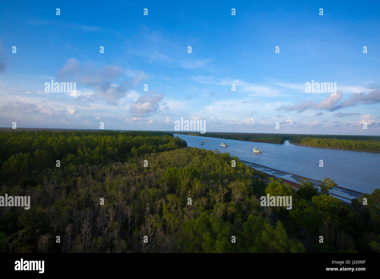 Aerial view of the Sundarbans, a UNESCO World Heritage Site and a ...