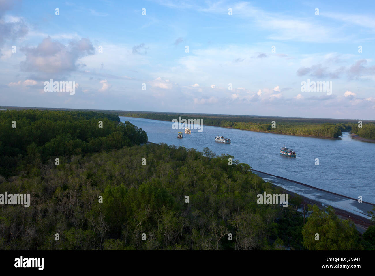 Aerial view of the Sundarbans, a UNESCO World Heritage Site and a ...