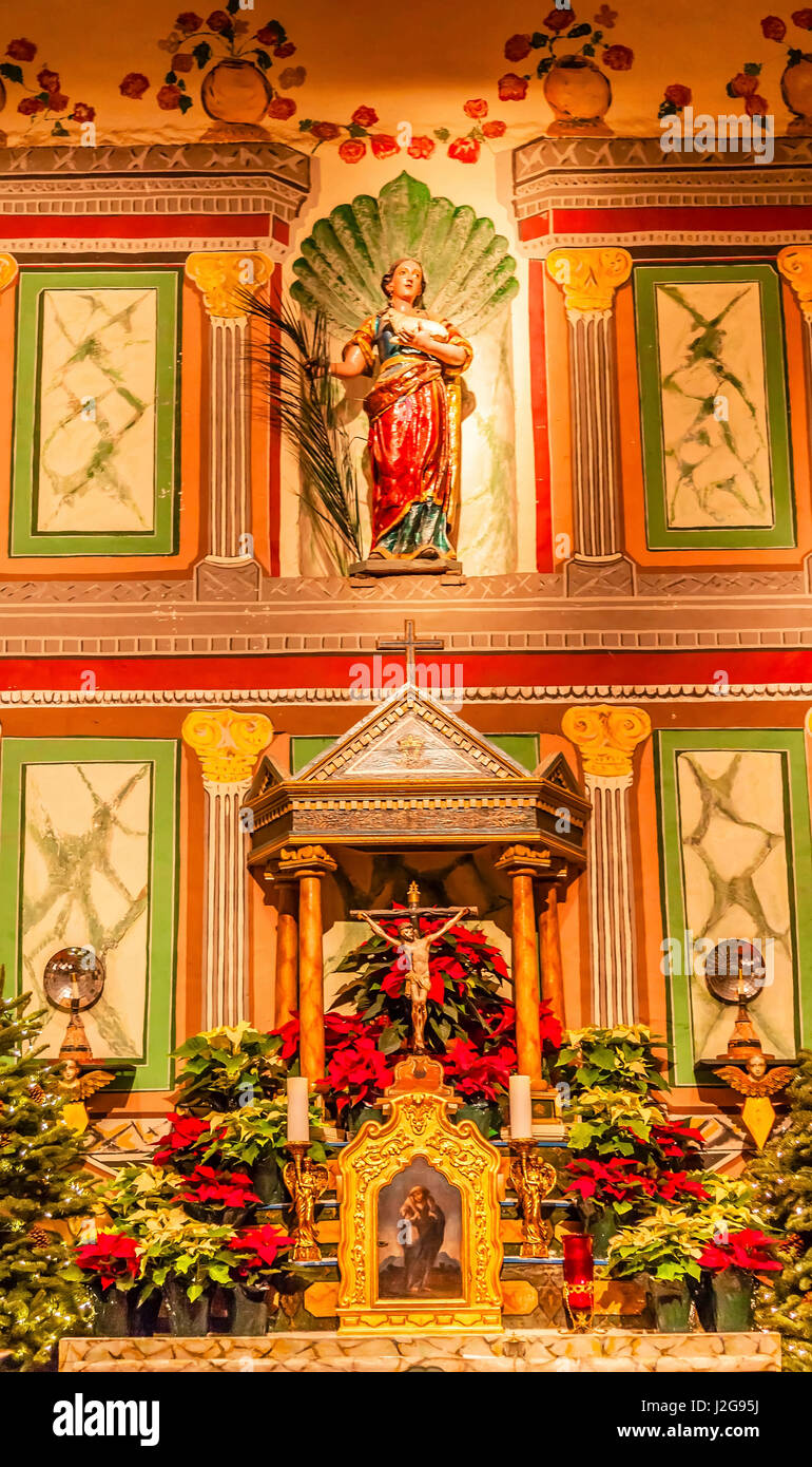 Old Mission Santa Ines Basilica Altar Cross Agnes Statue Solvang ...