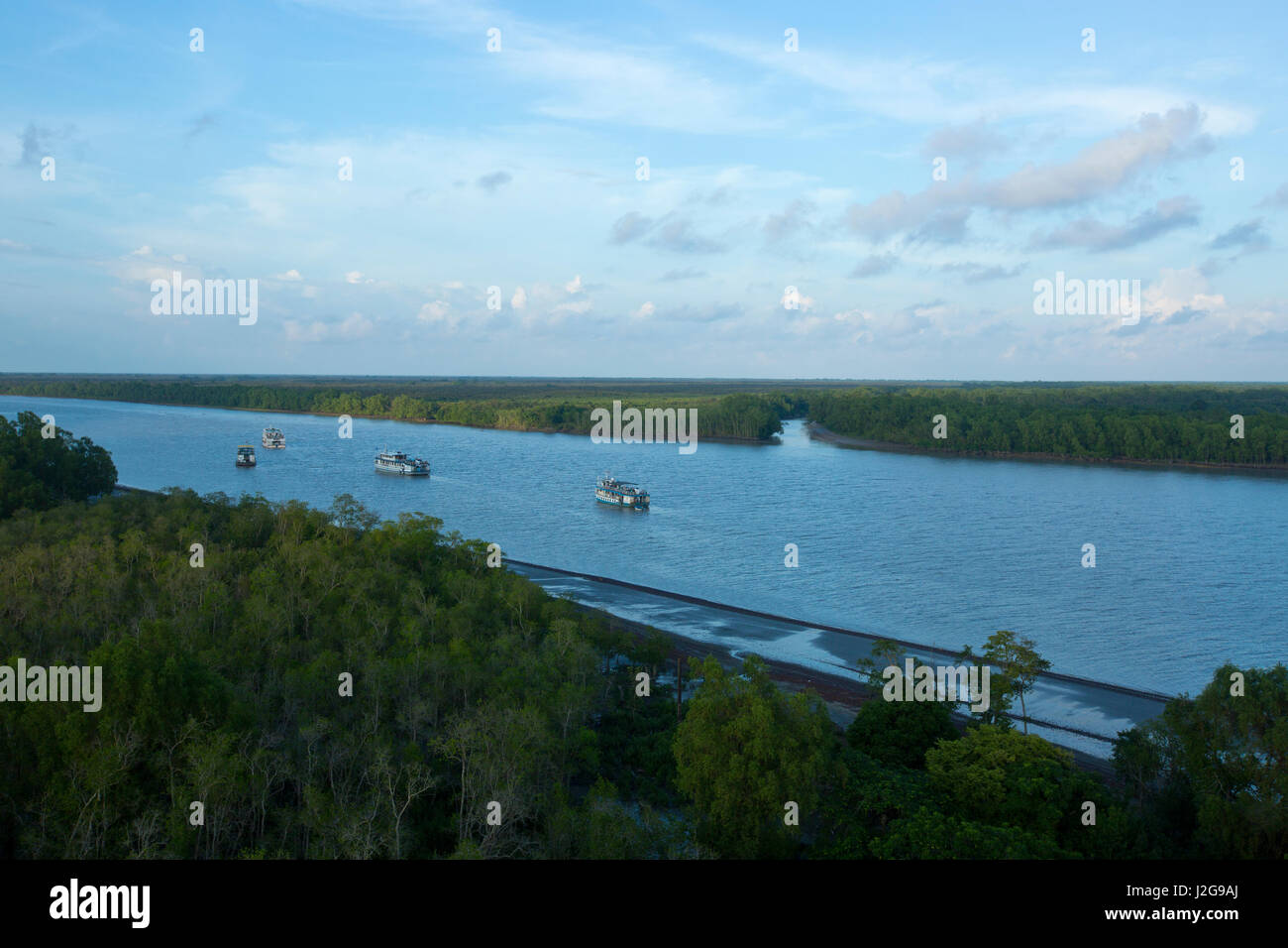 Aerial view of the Sundarbans, a UNESCO World Heritage Site and a ...