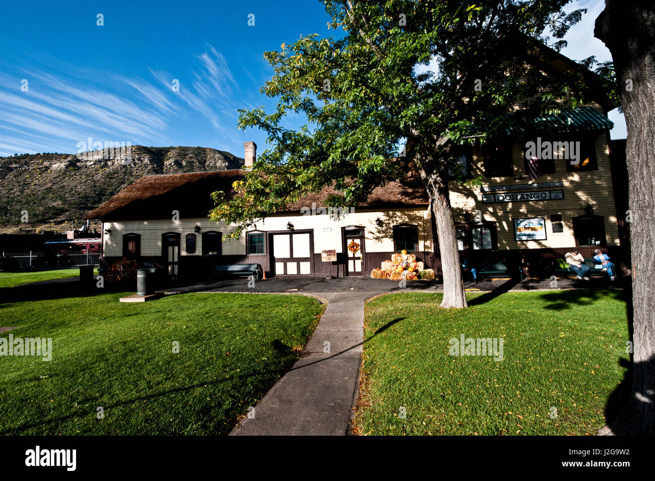 USA, Colorado, Durango, Durango & Silverton Narrow Gauge Train Depot ...