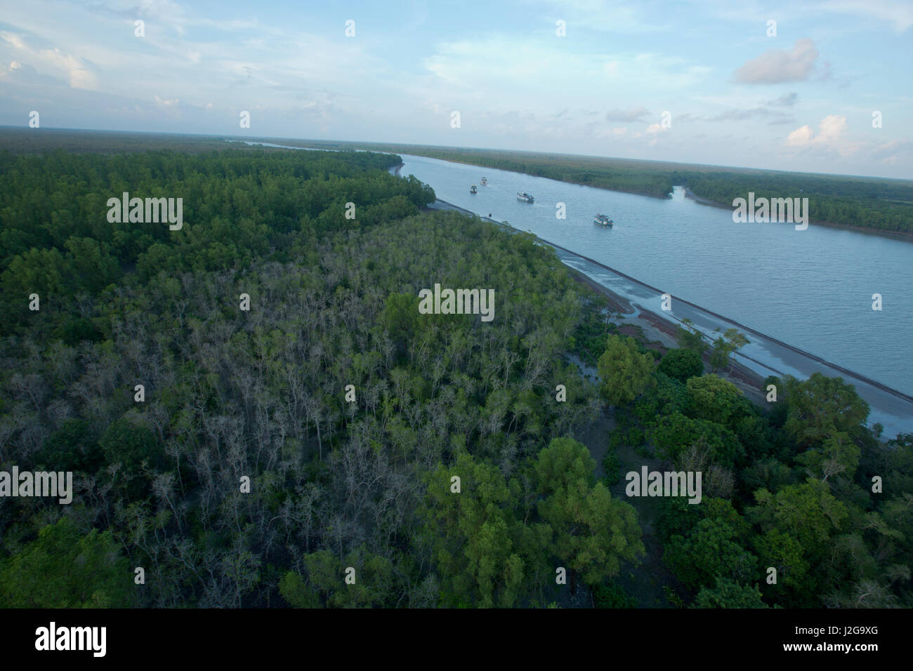 Aerial view of the Sundarbans, a UNESCO World Heritage Site and a ...