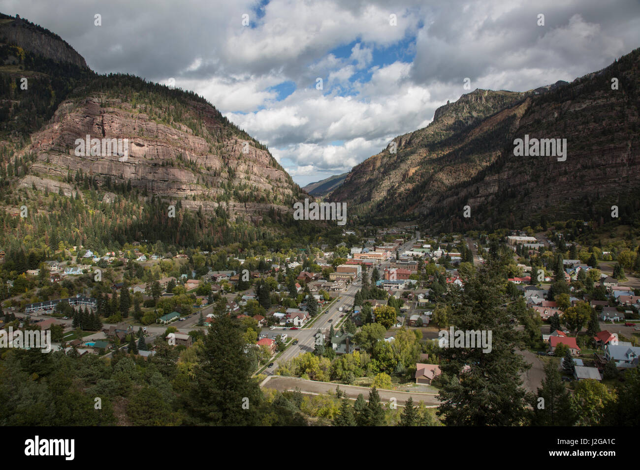 USA, Colorado, Ouray. Overview of mining town. Credit as: Don Grall ...