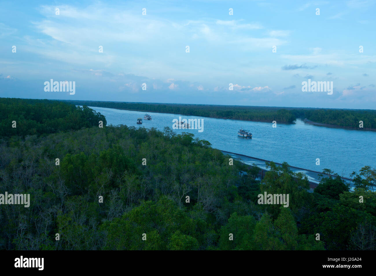 Aerial view of the Sundarbans, a UNESCO World Heritage Site and a ...
