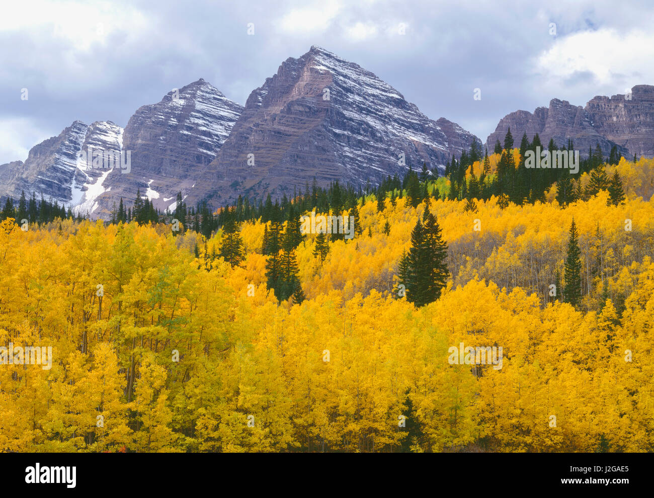 USA, Colorado, White River National Forest, Maroon Bells Snowmass ...