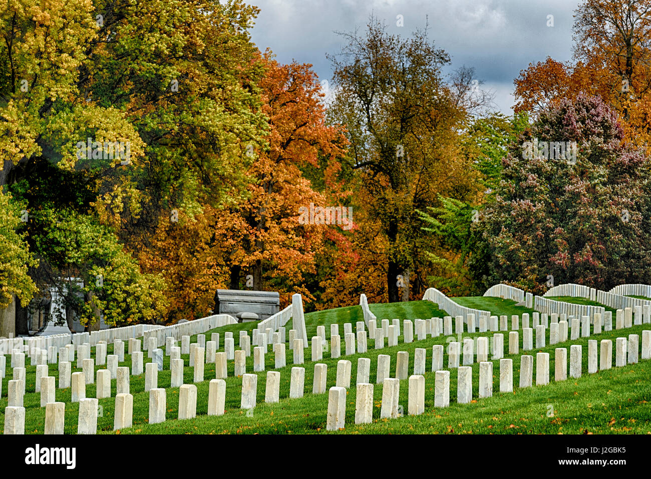 Autumn at Crown Hill National Cemetery, Indianapolis, Indiana. (Large ...