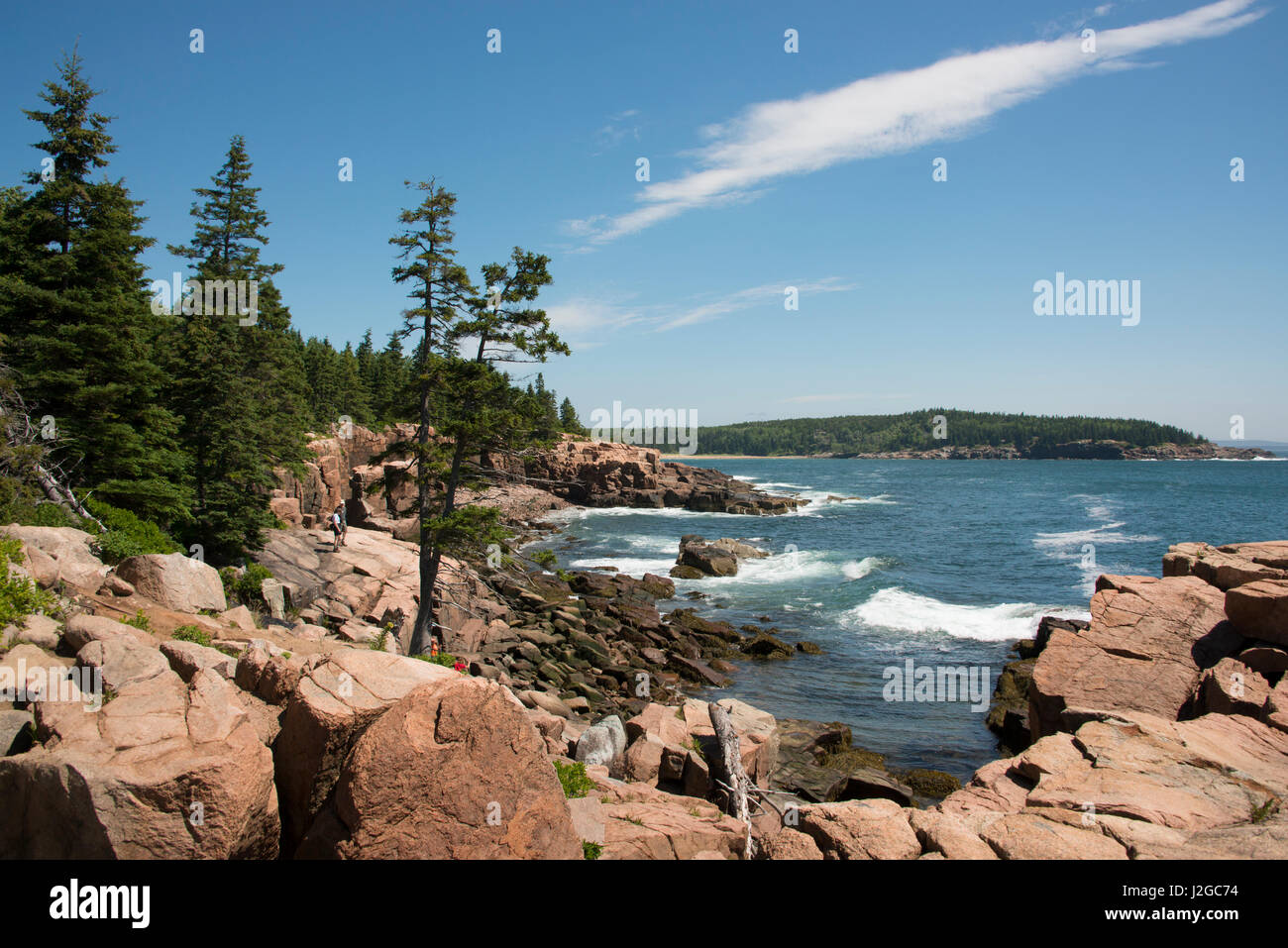 Maine, Bar Harbor, Acadia National Park. Rocky coastal view. (Large ...